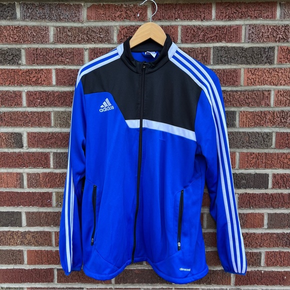 adidas | Jackets & Coats | Adidas Blue Black And White Athletic Full ...